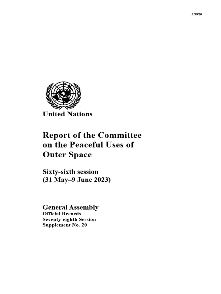 Report of The Committee On The Peaceful Uses of Outer Space: United ...