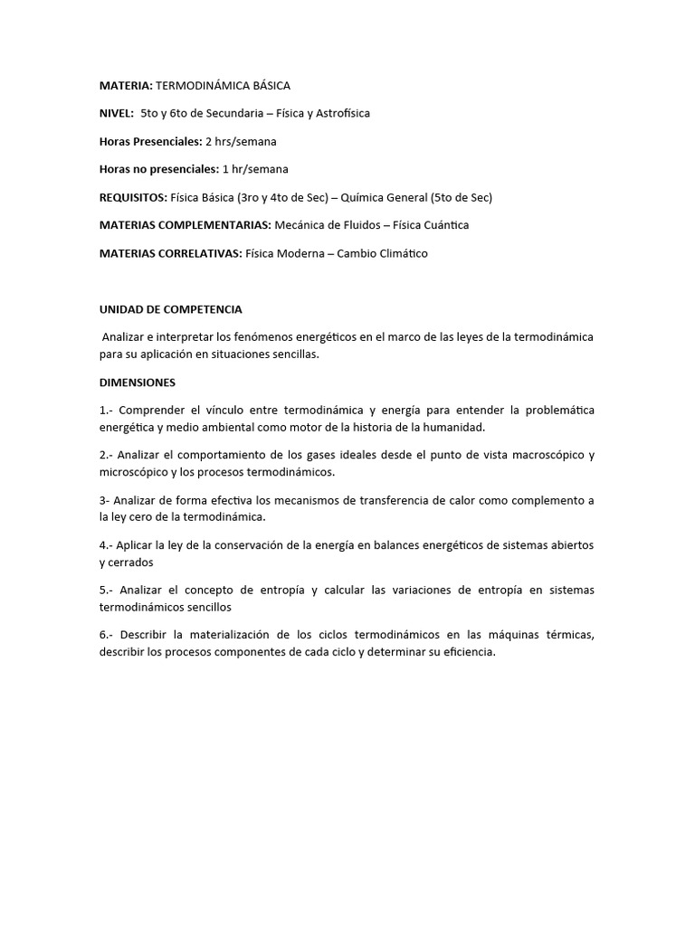 Plan de Termo | PDF | Termodinámica | Energía renovable