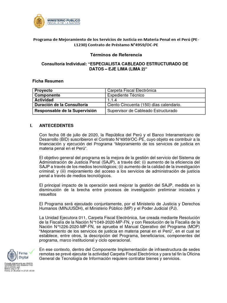 TDR SCI 302 - Eje Lima 2v12F | PDF | Lima | Ingeniería