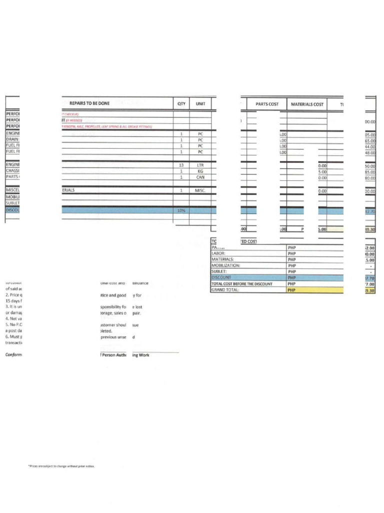 02-28-24 Miffi Logistics Co. Inc. NCH 3649 For Pms Quotation | PDF