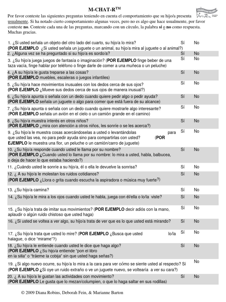 MCHAT R Spanish | PDF