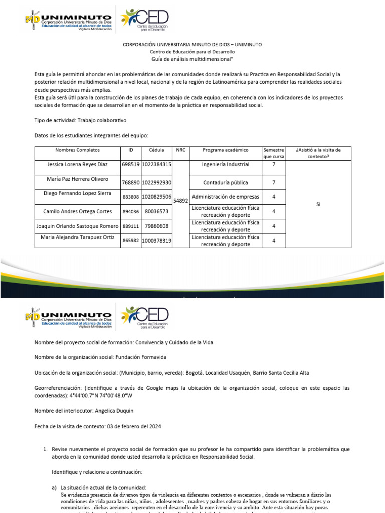 Guia de Analisis Multidimensional Grupo 3 | PDF | Violencia | Adolescencia