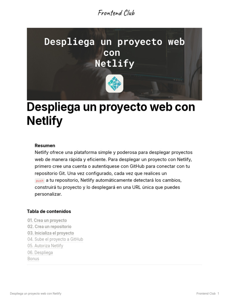 Despliega Un Proyecto Web Con Netlify | PDF | Software | Informática