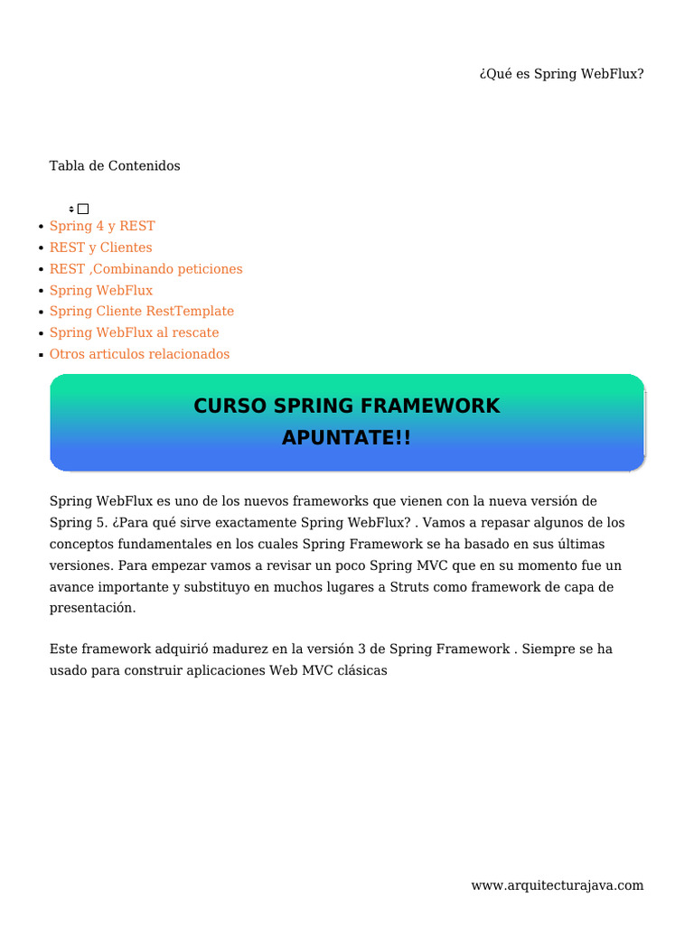 ¿Qué Es Spring WebFlux | PDF | Spring Framework | Aplicación web