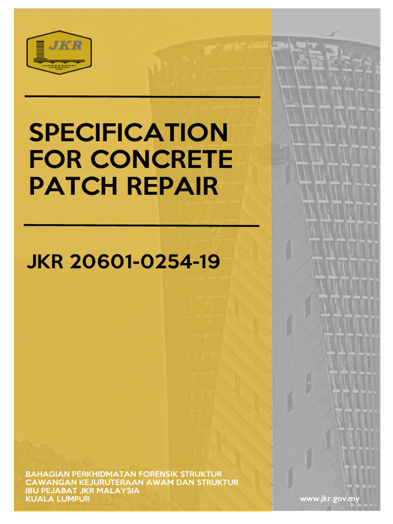 Specification For Concrete Patch Repair | PDF | Concrete | Mortar (Masonry)