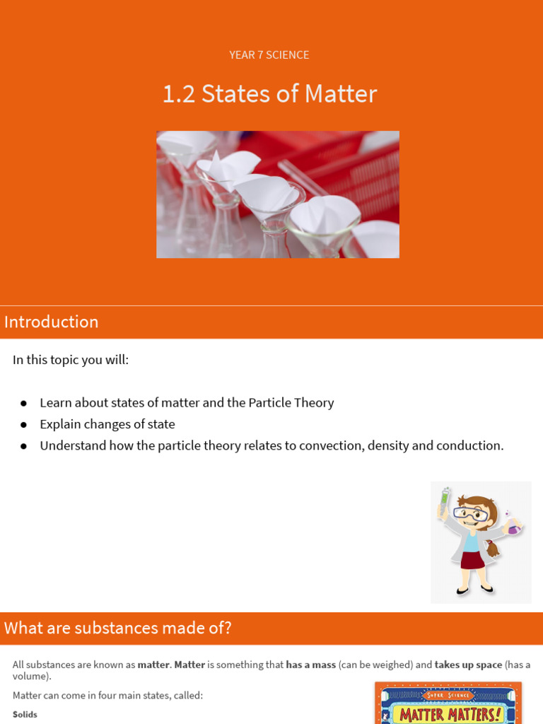 Year 7 Science: States of Matter Explained | PDF | Density | Matter