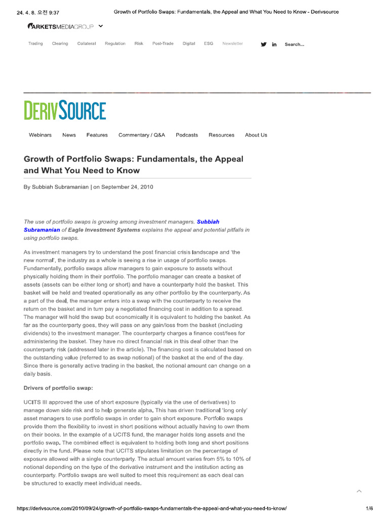 Portfolio Swap | PDF