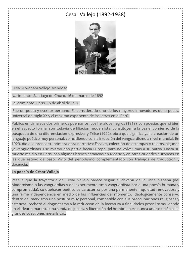 Cesar Vallejo | PDF | Clásicos