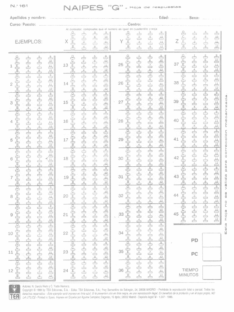 Hoja de Rta Naipes-G | PDF