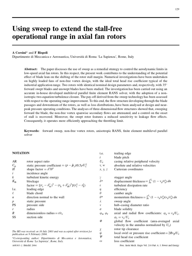 2004-Using Sweep To Extend The Stall-Free Operational Range in Axial Fan Rotors | Download Free ...