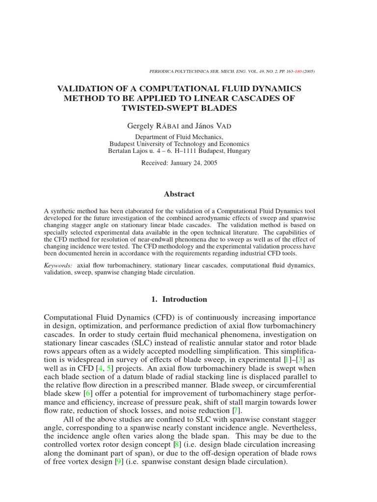 2005-Validation of A Computational Fluid Dynamics Method To Be Applied To Linear Cascades of ...