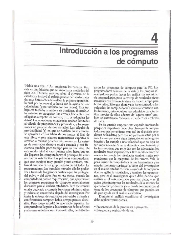 Introduccion A Los Programas de Computo | PDF