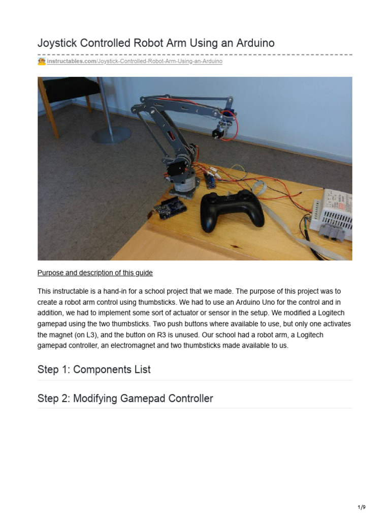 Joystick Controlled Robot Arm Using An Arduino | Download Free PDF ... Joystick Controlled Robot Arm Using An Arduino | Download Free PDF ...