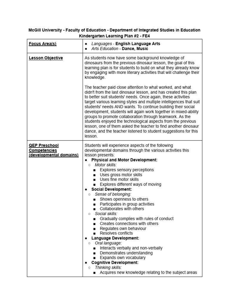 Fe4 Learning Plan 2 | PDF | Teachers | Learning
