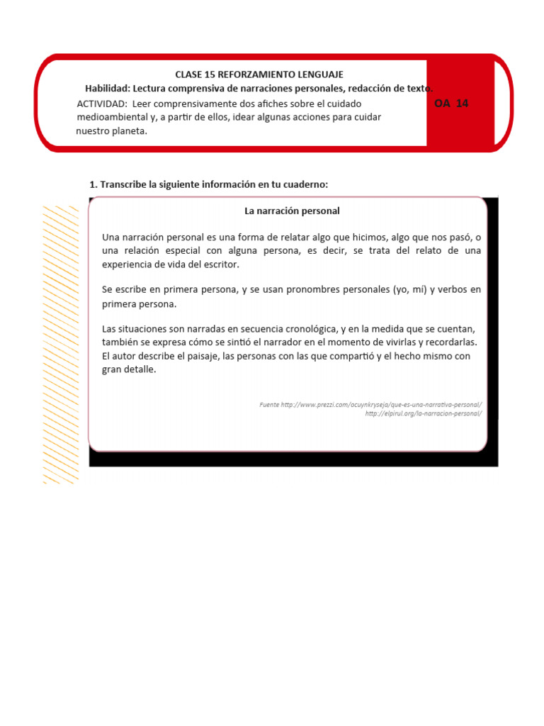 Clase15 Reforzamiento Leng 6° | PDF | Narración