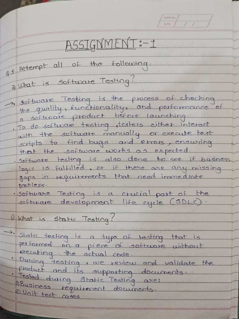 Software Testing Assignment Pdf Software Testing Quality Management 8969