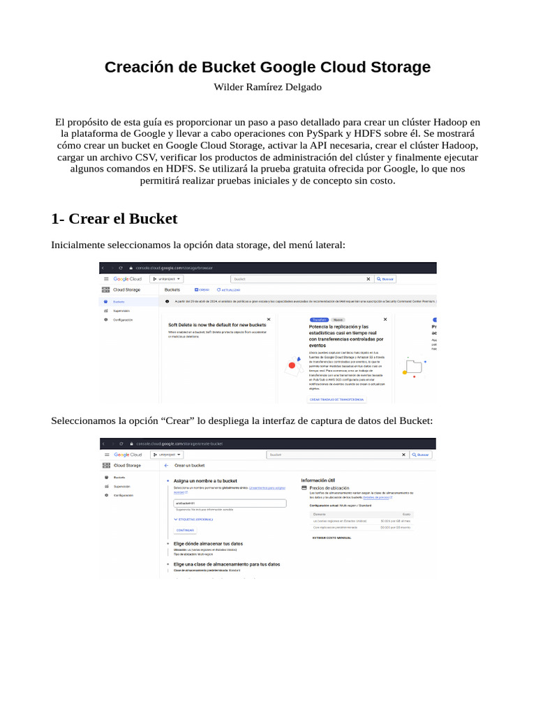 crear-cluster-google-cloud-storage | PDF | Apache Hadoop | Grupo de computadoras