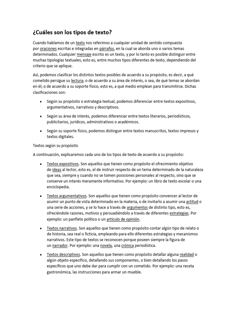 Tipos de Texto | PDF | Narración | Novelas