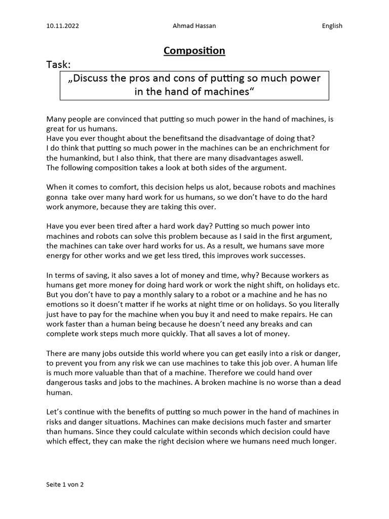Composition Beispiel English | PDF | Artificial Intelligence ...