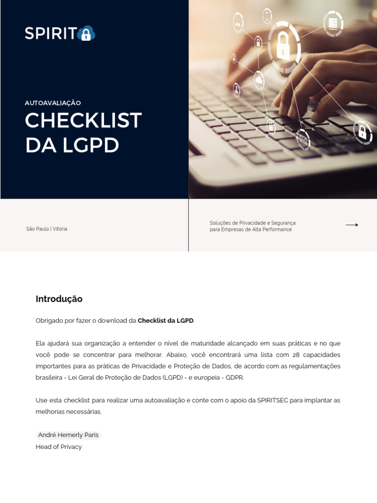 SPIRITSEC Checklist Da LGPD Autoavaliacao | PDF | Segurança da ...