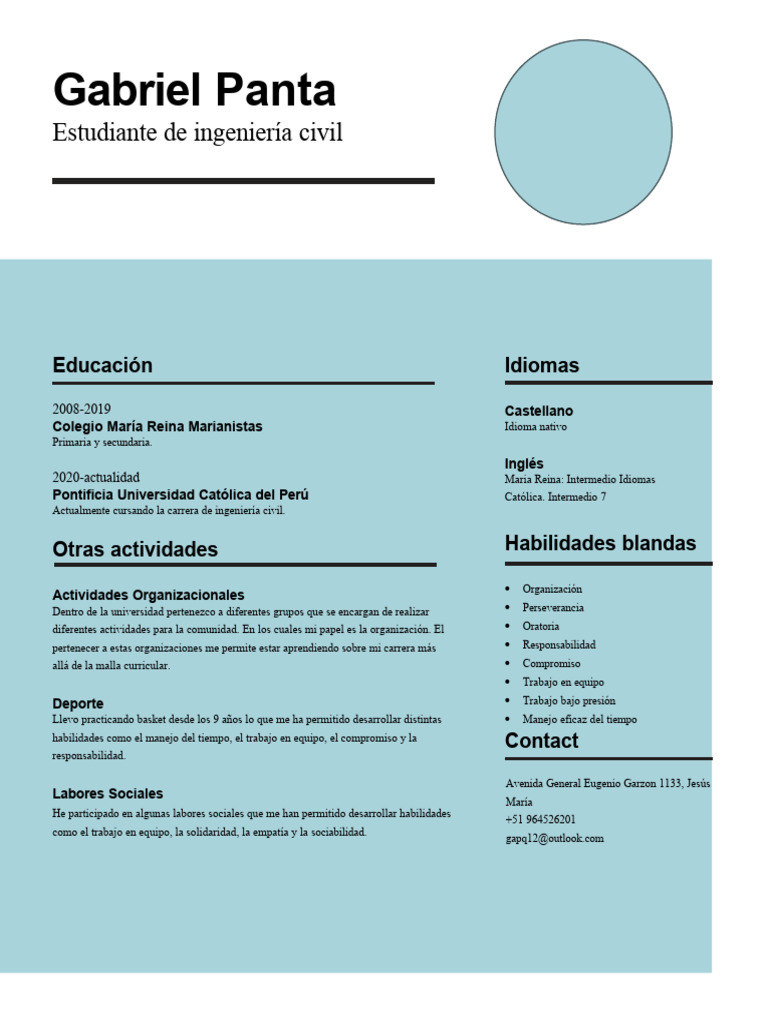 Gabriel Panta CV | PDF