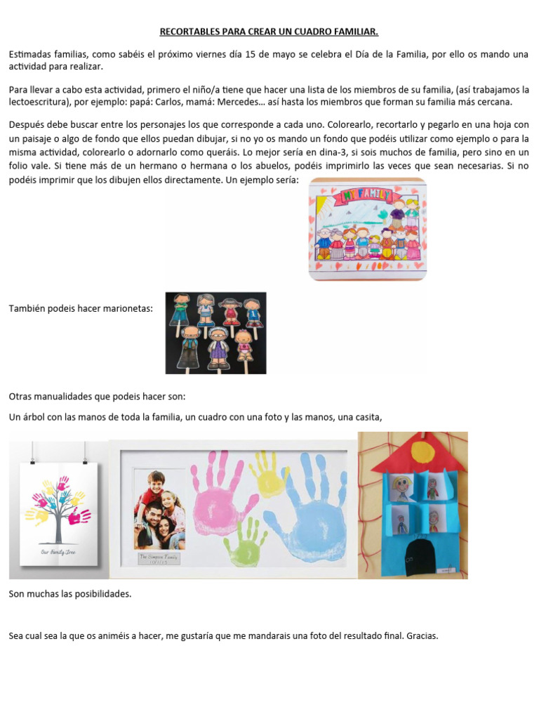 Recortable Sobre La Familia | PDF