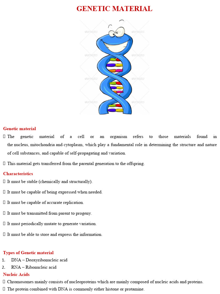 Genetic Material | PDF | Rna | Dna