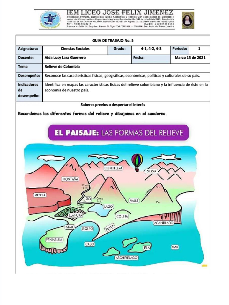 PDF Guia 4 Relieve de Colombia - Compress | PDF
