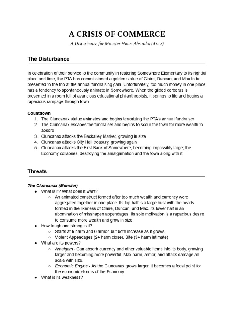 MH Absurdia Arc 3 - A Crisis of Commerce | PDF | Economies | Macroeconomics