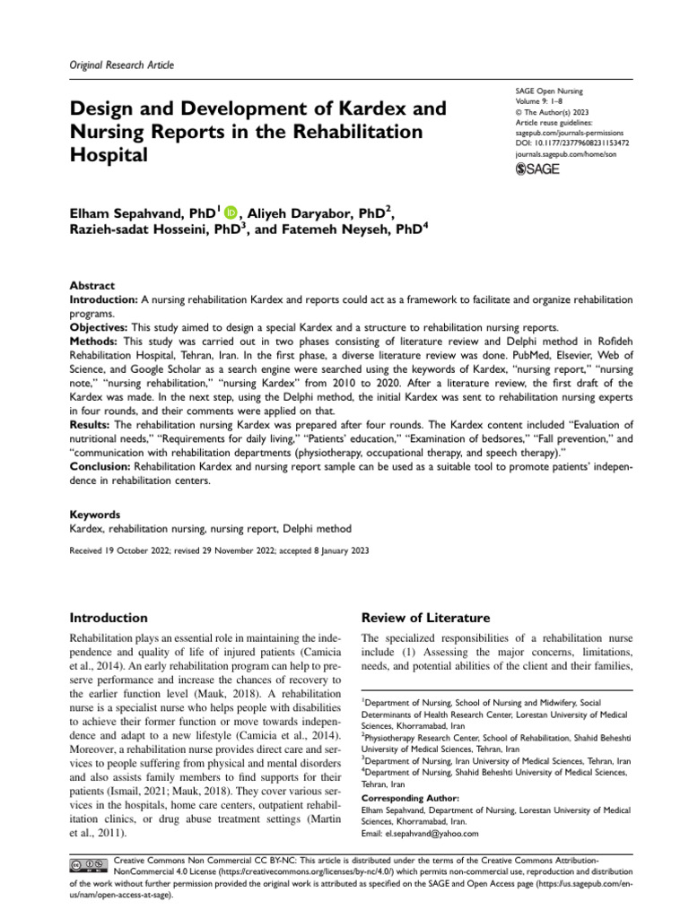 Design and Development of Kardex and Nursing Repor | PDF | Physical Therapy | Nursing