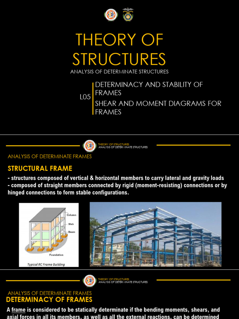 L05 Analysis of Statically Determinate Frames | PDF | Continuum Mechanics | Physics