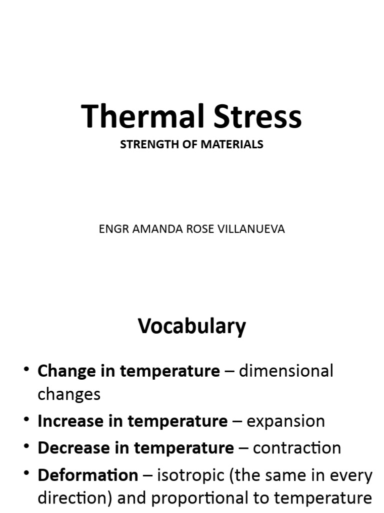 Lesson 4 - Thermal Stress - For Presentation | PDF | Deformation ...