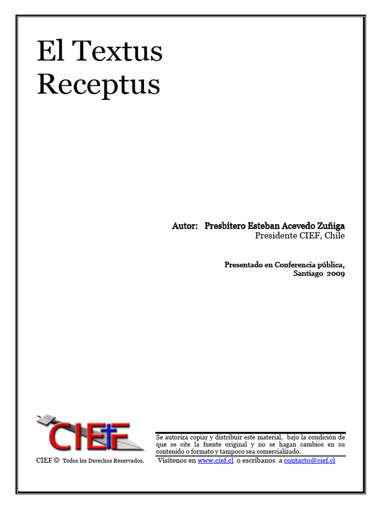 Acevedo El Textus Receptus | PDF