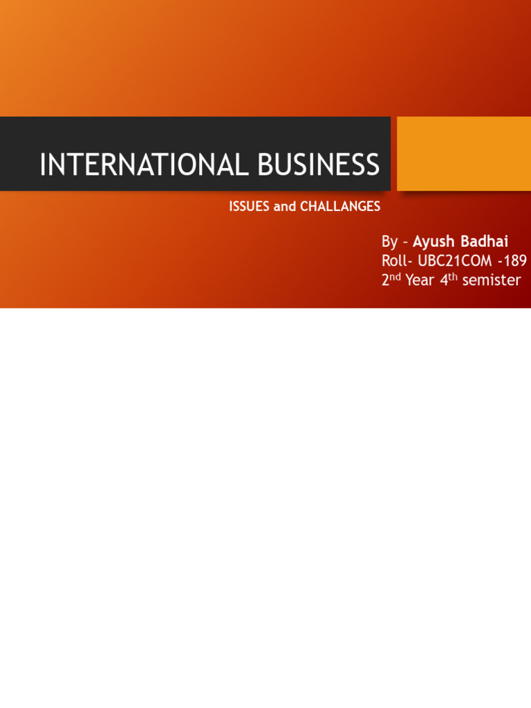 International Business Challenges Explained | PDF | Business