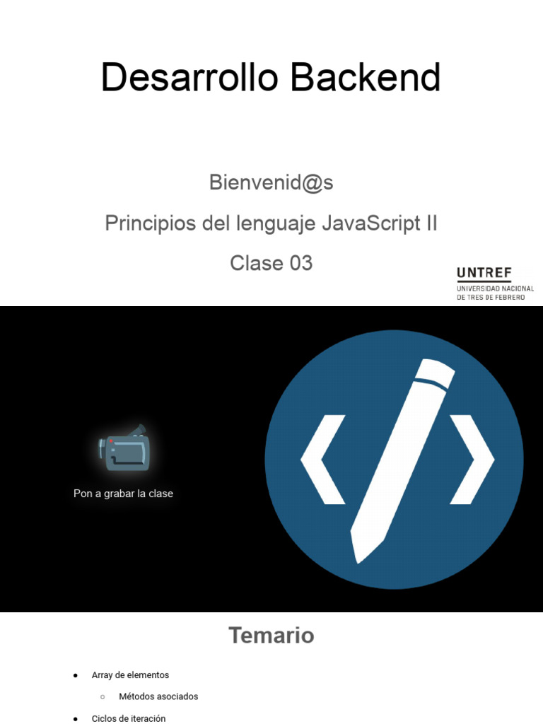Backend - Clase 03 | PDF | Objeto (informática) | Lenguaje de programación