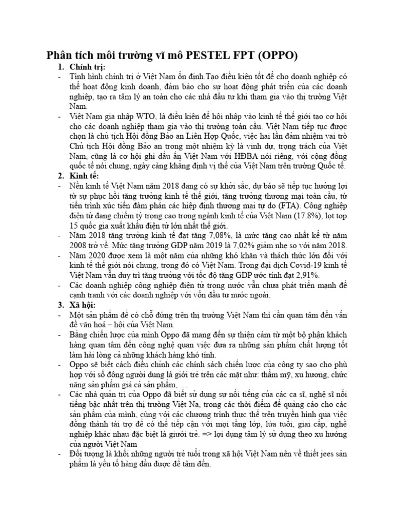 Pestel FPT | PDF