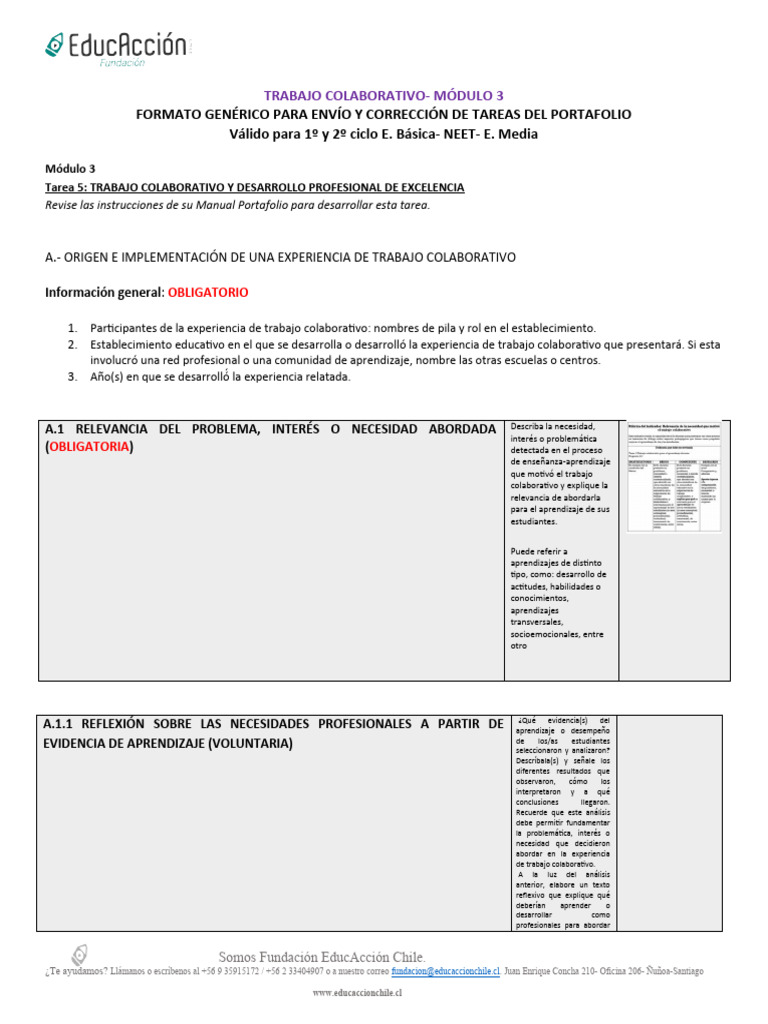 Formato Tareas Portafolio modulo 3 | PDF | Aprendizaje | Aprendiendo estilos
