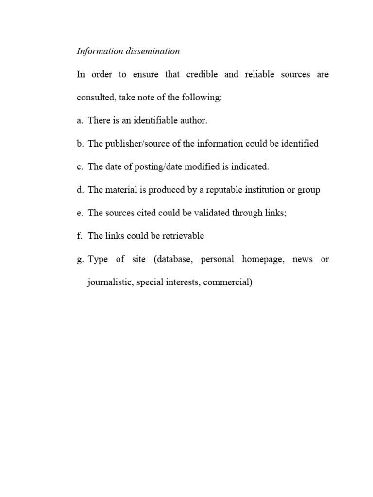 Ensuring Credible Information Sources | PDF