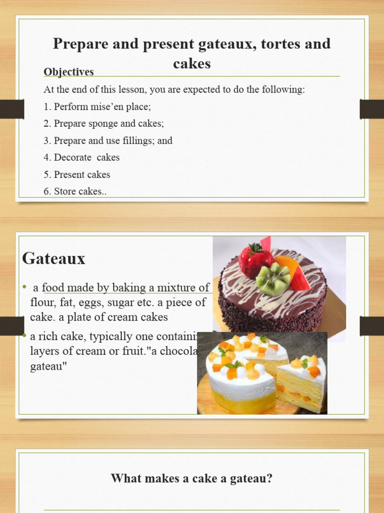 Preparing Gateaux Tortes and Cakes | PDF | Cakes | Breads