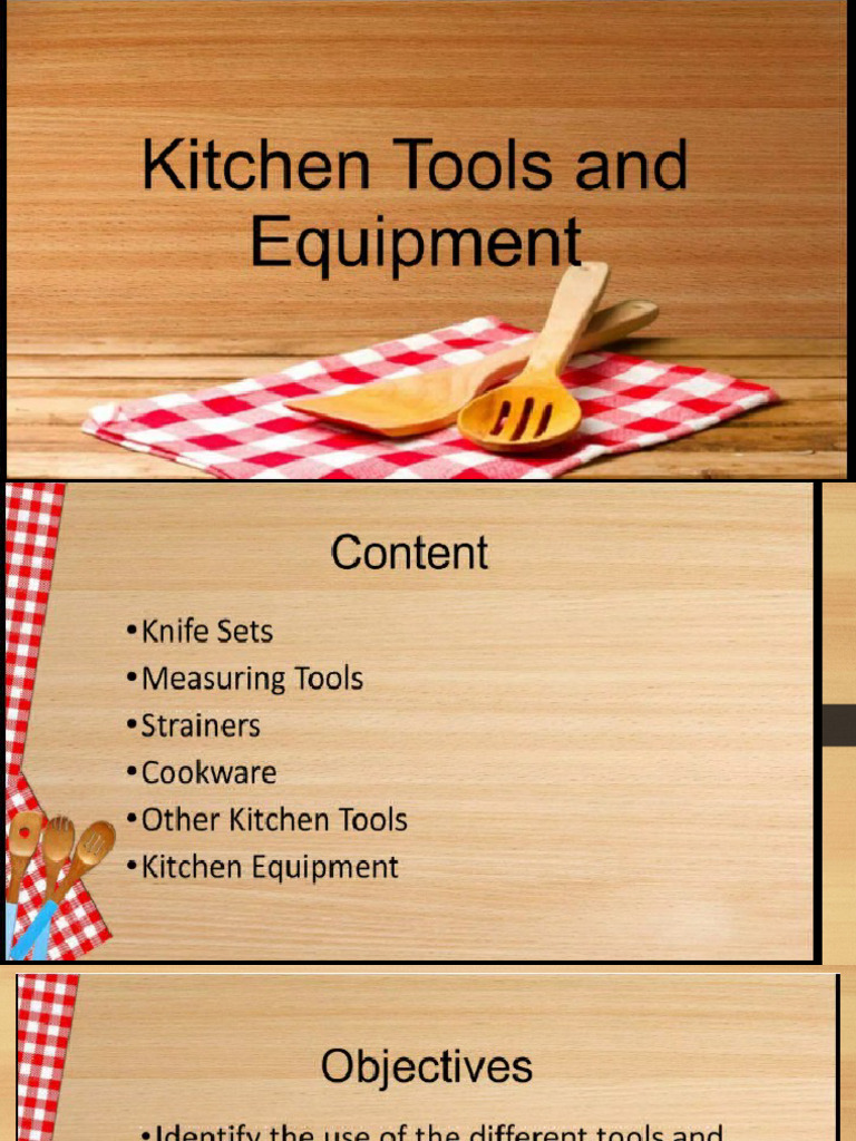 Kitchen Tools and Their Uses | PDF