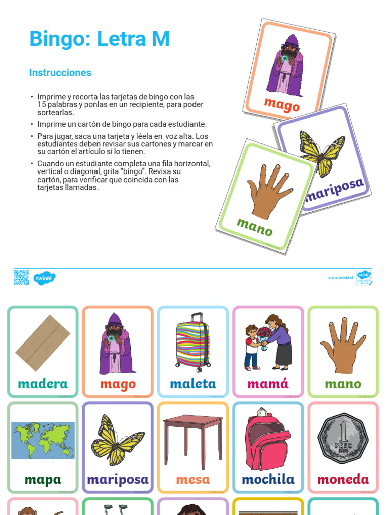 Bingo Letra M | PDF | Juegos de azar | Juegos de azar