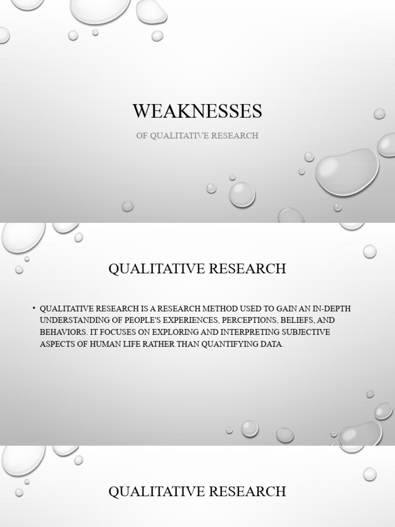 Weaknesses of Qualitative Research | PDF