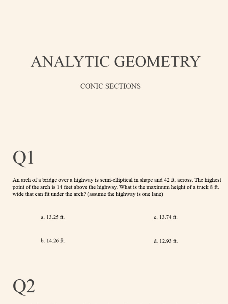 Practice Test On Conic Sections | PDF | Geometric Shapes | Algebraic ...