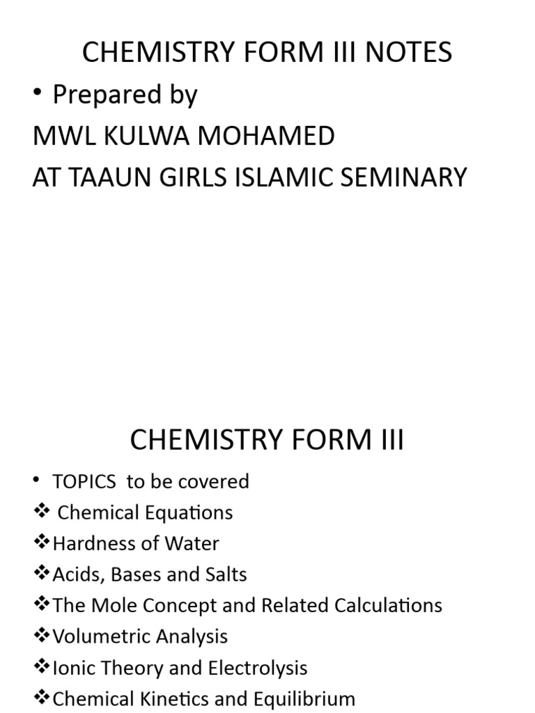 Form Iii Notes Pdf Acid Hydroxide