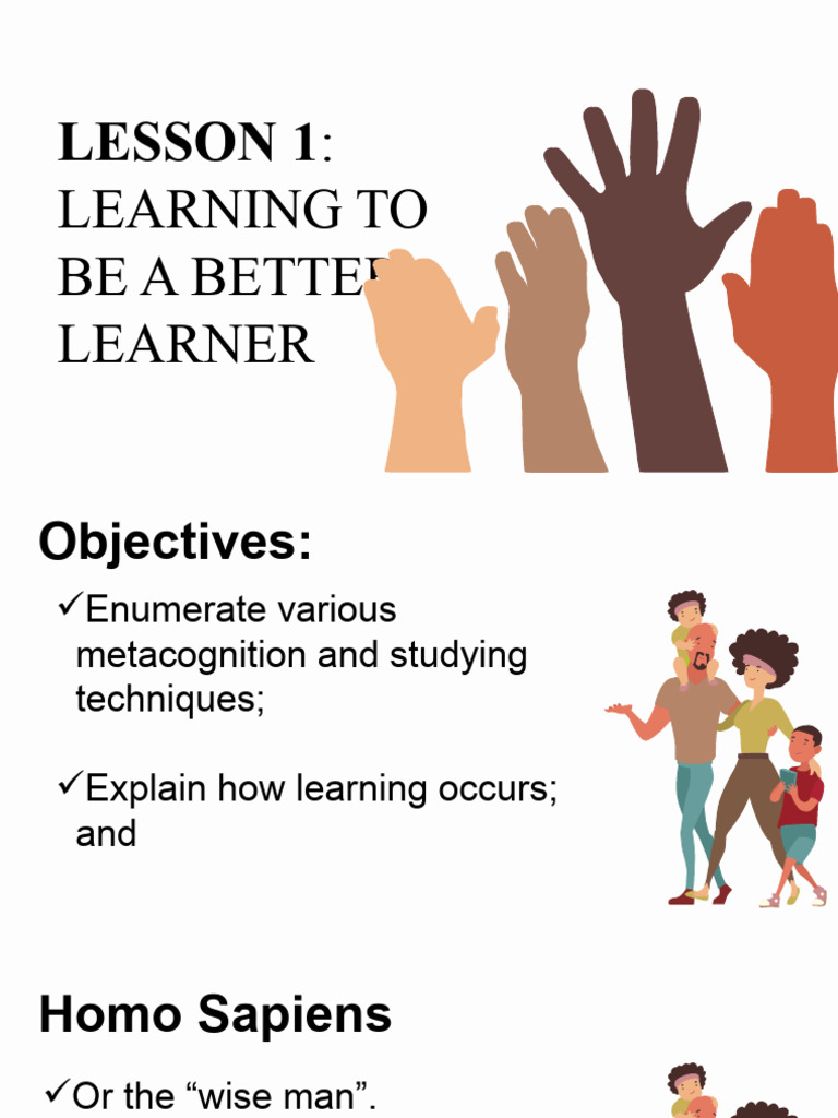 Chapter 3 Lesson 1 Learning To Be A Better Learner | PDF | Metacognition | Learning