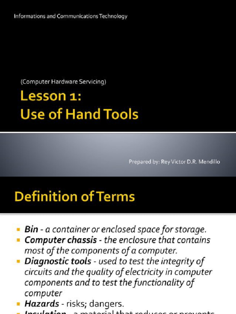 Lesson 1 - Hand Tools | PDF