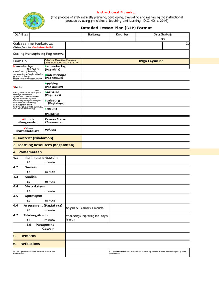 dlp-format-new-filipino | PDF | Learning | Knowledge