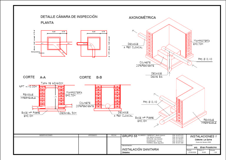240206 - CLOACAS-Instalacion_de_Agua_-fria_y_caliente_con_Calculos-_Grupo_5-P2-Detalles CI | PDF