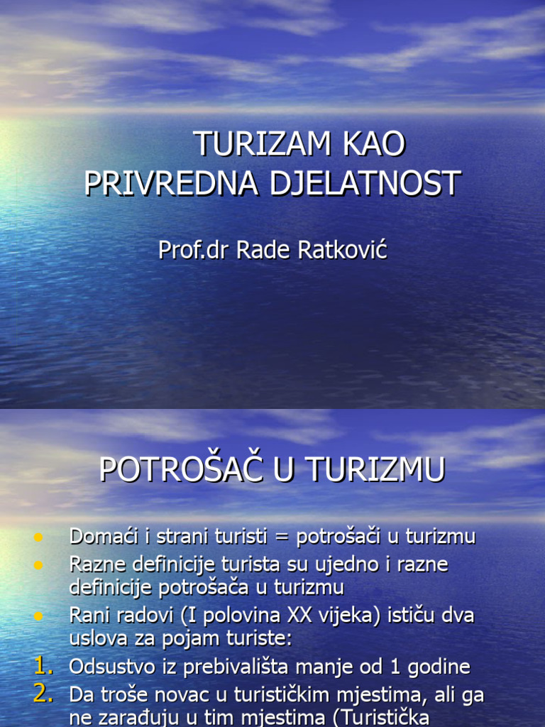Predavanje 2 Turizam PD | PDF