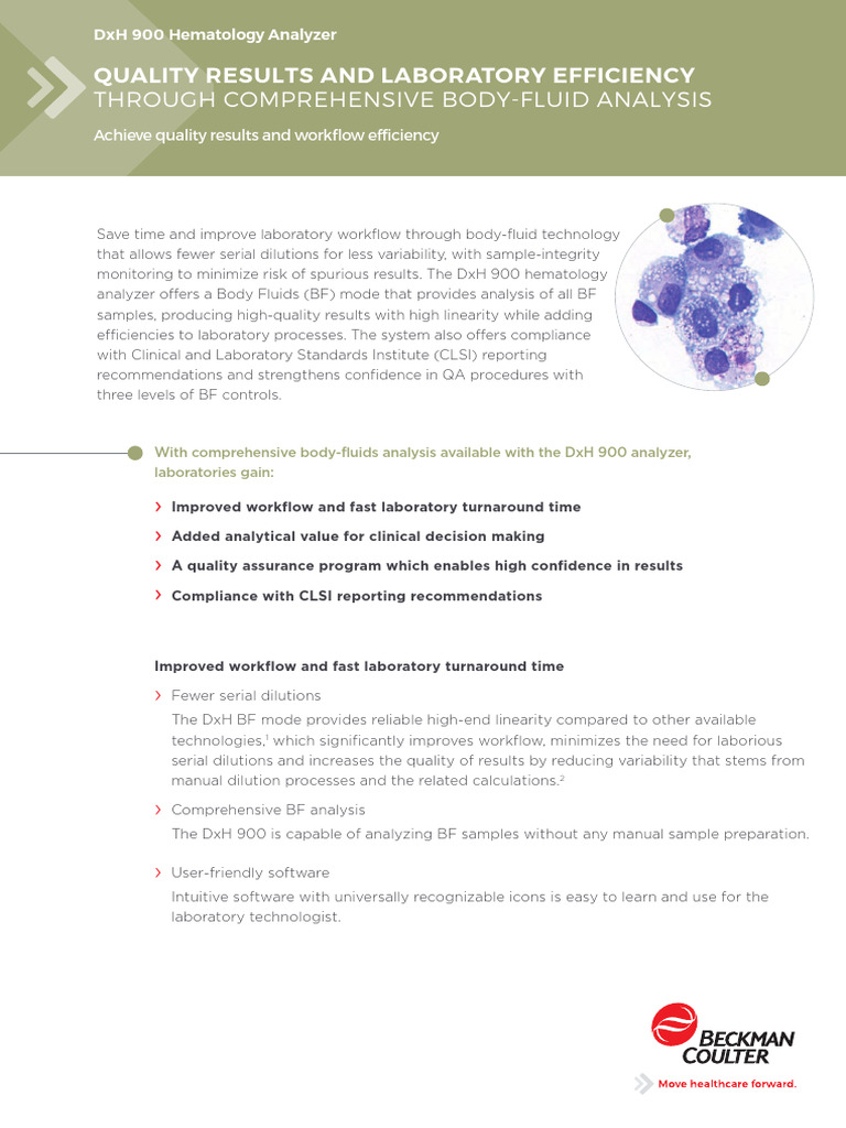 DXH 900 Body Fluids | PDF | Quality Assurance